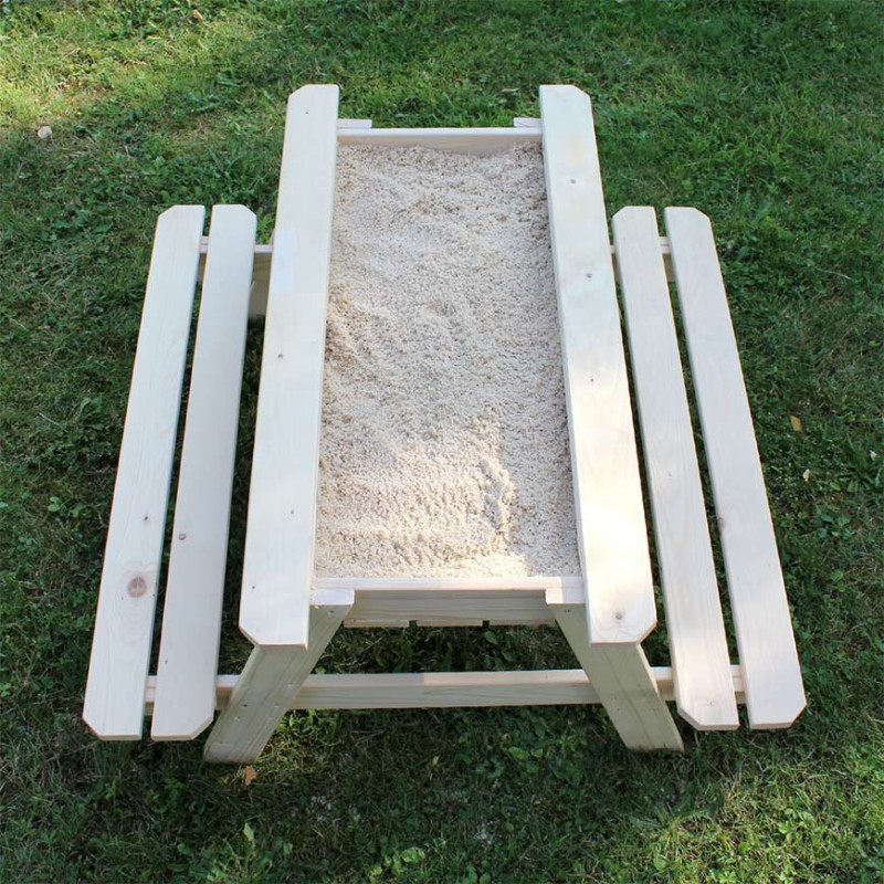 Bac à sable table en bois, bac à sable en hauteur - Soulet
