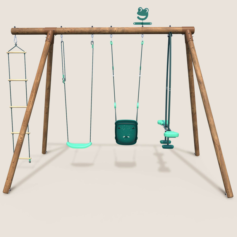 Portique balançoire bois siège bébé 4 agrès Suzon - Soulet