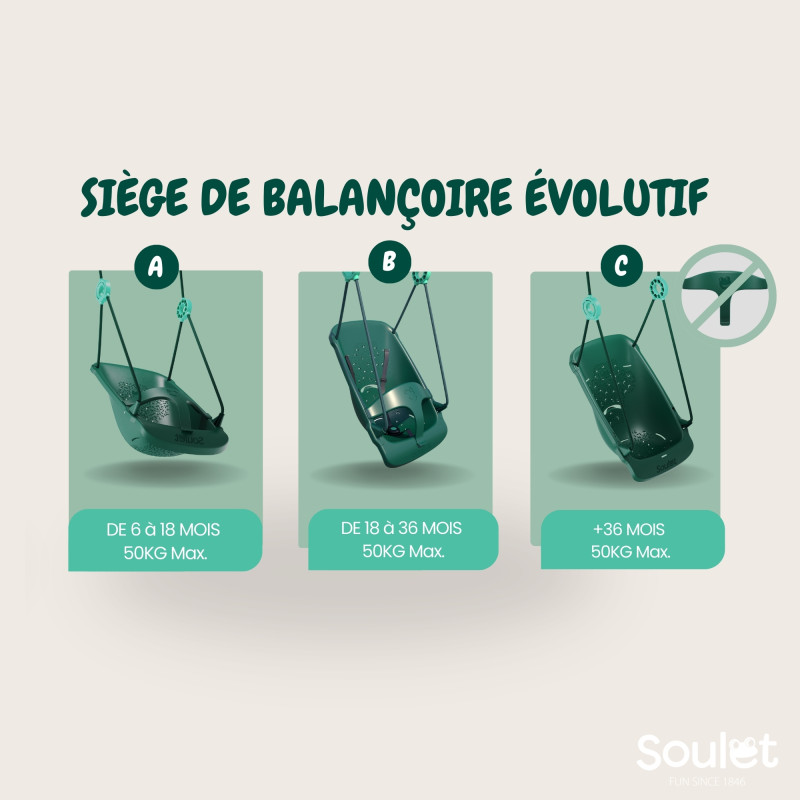 Pack Lilly 2 - 3 accessoires - 2 balançoires et 1 siège bébé Lilly pour ...